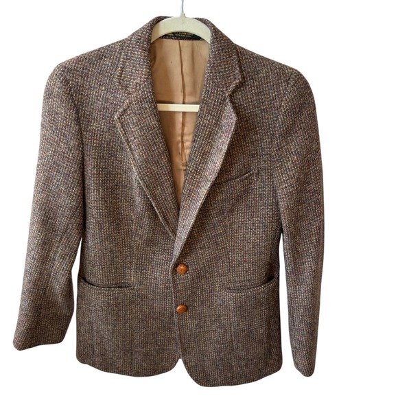 Harris Tweed | Jackets & Coats | Vintage Harris Brown Tweed Womens ...